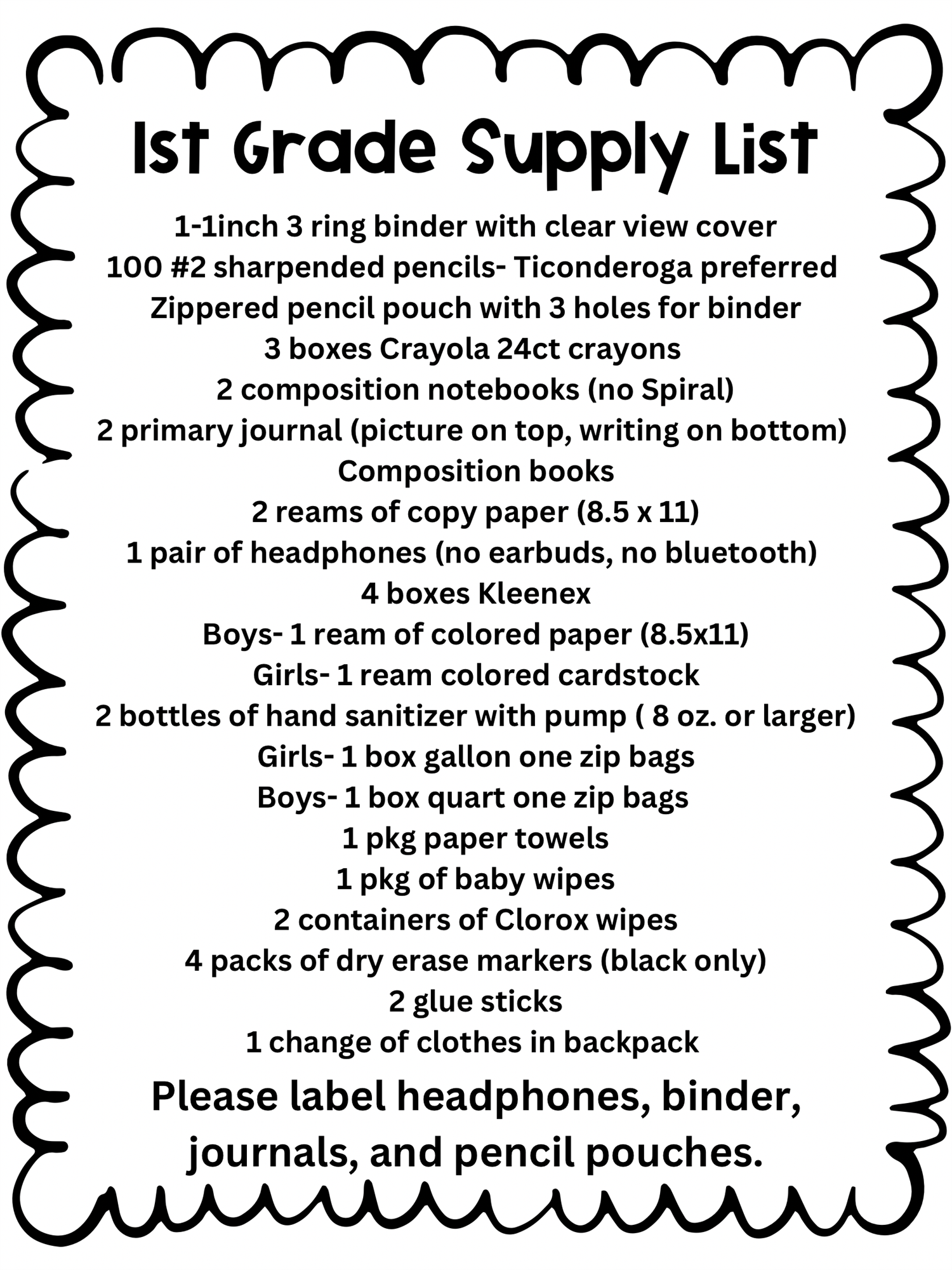 Supply Lists / Supply Lists